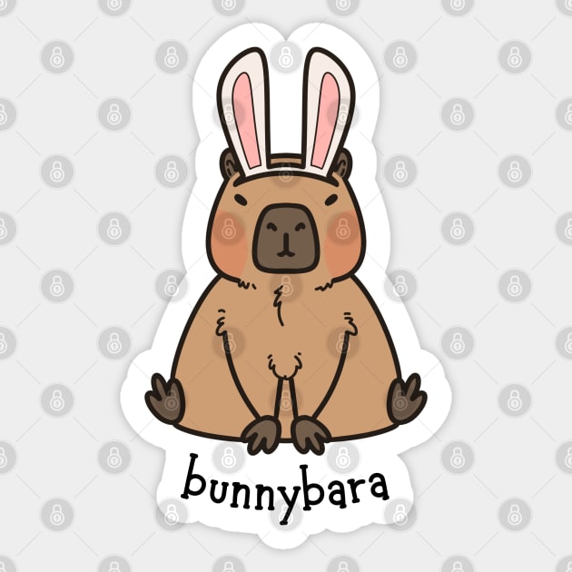 Bunnybara Capybara Rabbit - Capybara Art - Sticker | TeePublic
