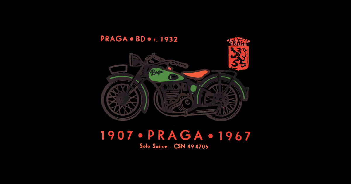 1907 - 1967 Praga Motorcycles Cafe Racer - Praga Motorcycle - Sticker ...