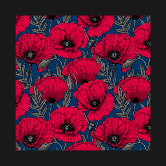 Red poppy garden - Poppy - T-Shirt | TeePublic