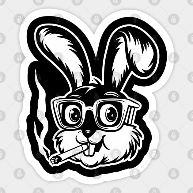 Smoking Bunny Meme Design – Rebellious Rabbit - Bunny - Sticker | TeePublic