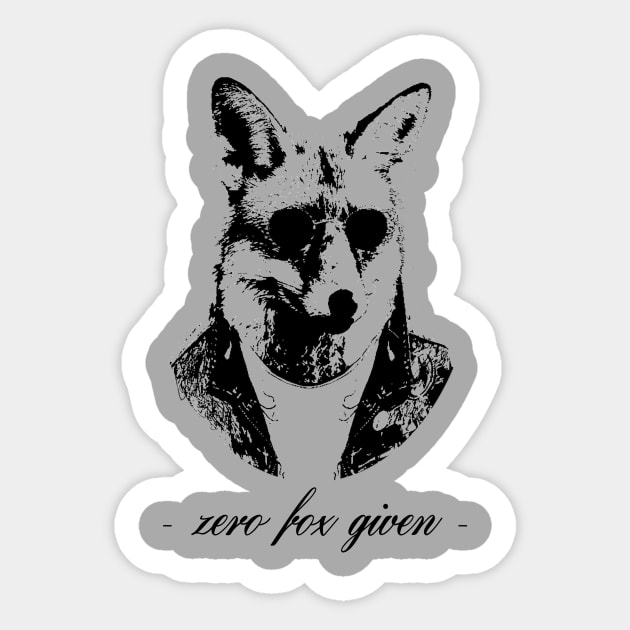 Zero fox given black - Animal - Sticker | TeePublic