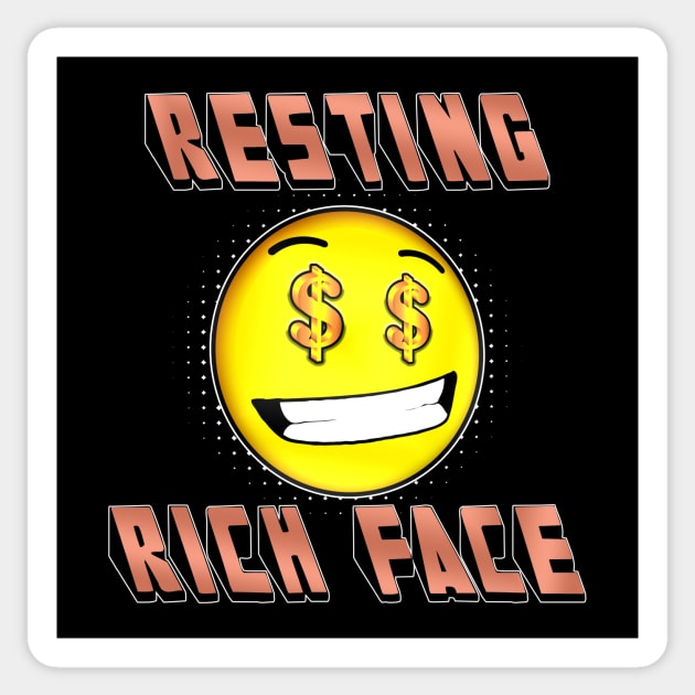 Resting Rich Face - Rich Emoji - Sticker | TeePublic
