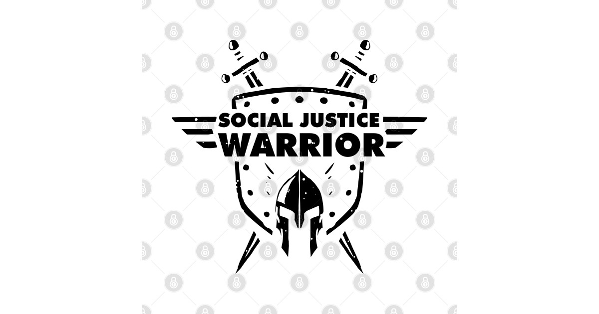 Social Justice Warrior (SJW) - funny shield, helmet and swords warrior ...