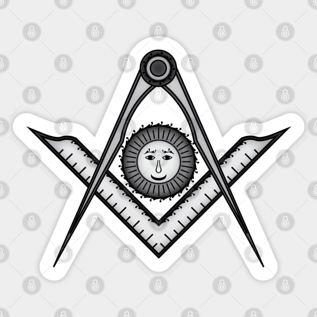 Square, compass and sun - Masonic symbol of Senior Deacon for Blue ...