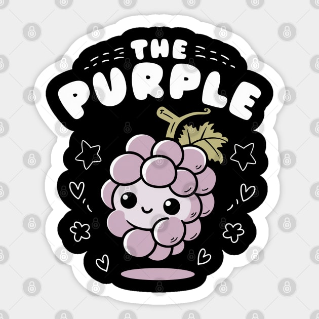 The Purple Grape - Cute - Sticker | TeePublic