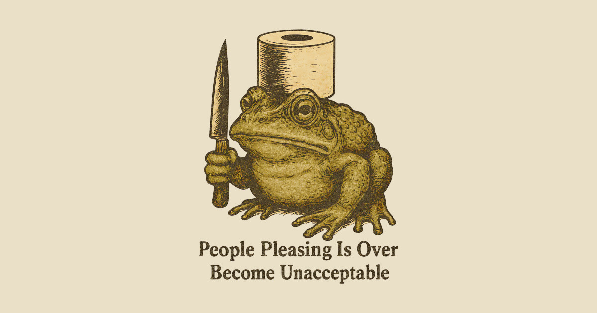 People Pleasing Is Over Become Unacceptable - Frog Meme - T-Shirt ...