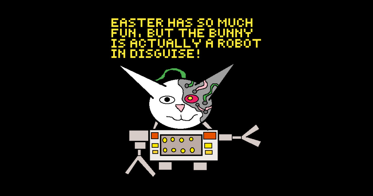 robotic easter bunny - Pixel Art - Posters and Art Prints | TeePublic