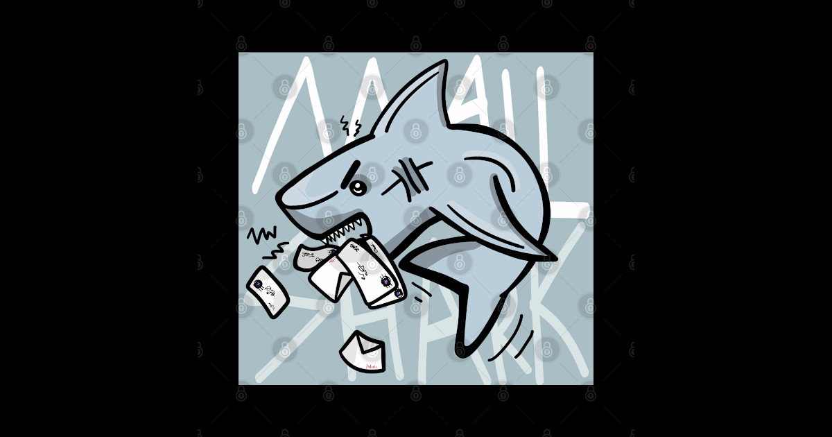 Angry Mail Shark - Mail - Posters and Art Prints | TeePublic