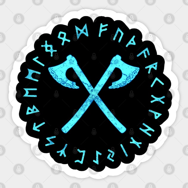 Viking Axes Runes - Viking Axe - Sticker | TeePublic