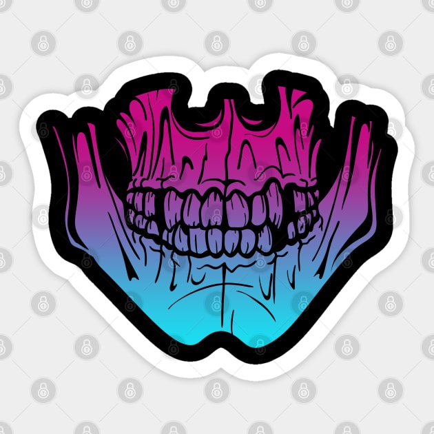 Skeleton Teeth and Jaw Vaporwave - Monster Teeth Face Mask Vaporwave ...