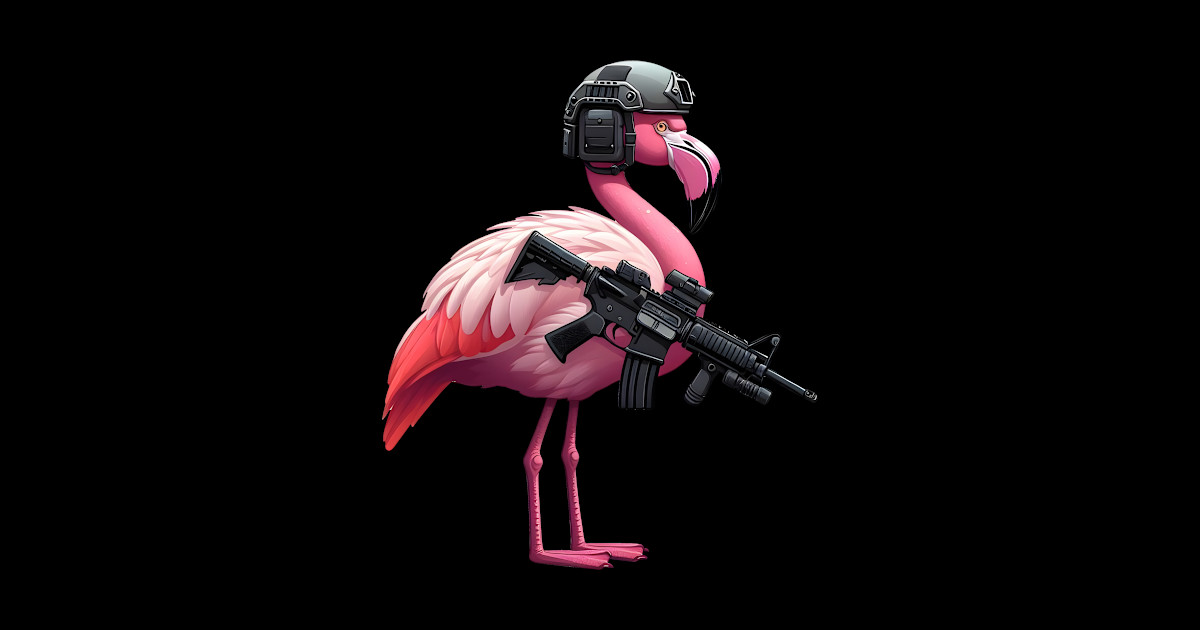 Tactical Flamingo - Flamingo - Sticker | TeePublic