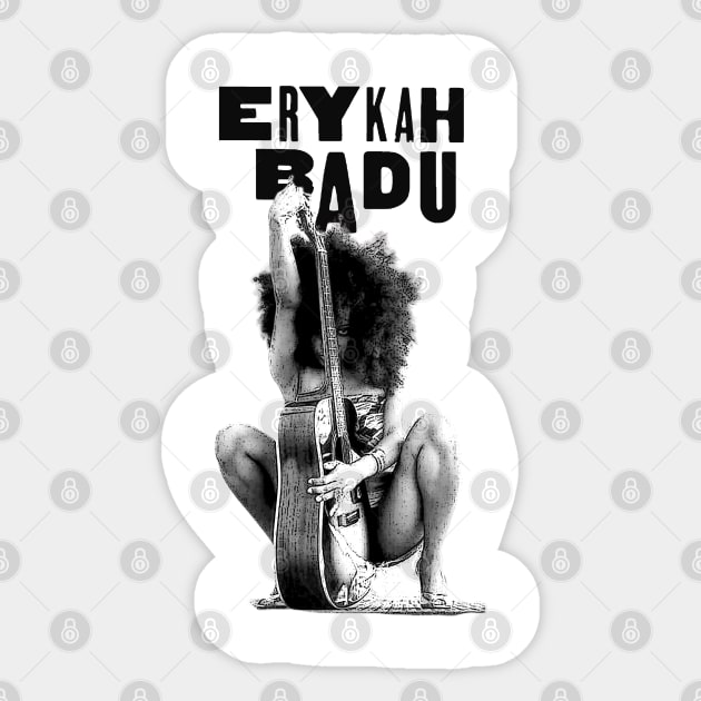 Erykah Badu | Vintage RNB Black White - Erykah Badu - Sticker | TeePublic