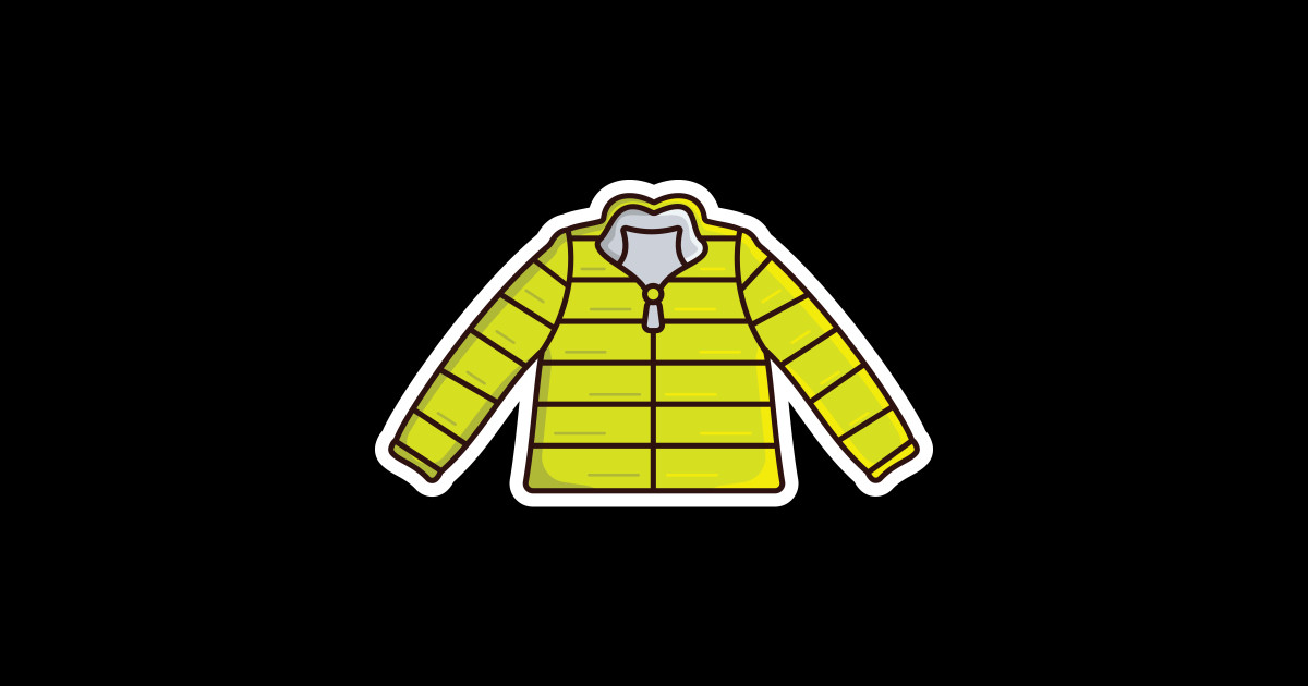 Men Winter Jacket Sticker vector illustration. Fashion object icon ...