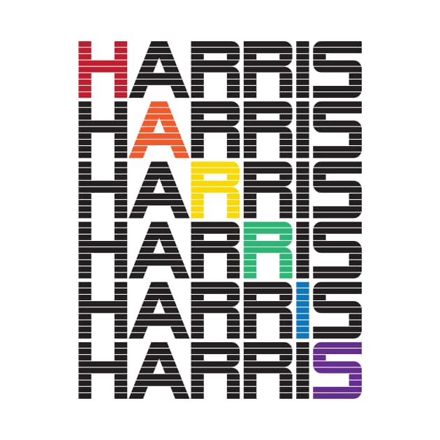 HARRIS rainbow text stacks - Kamala Harris - T-Shirt | TeePublic