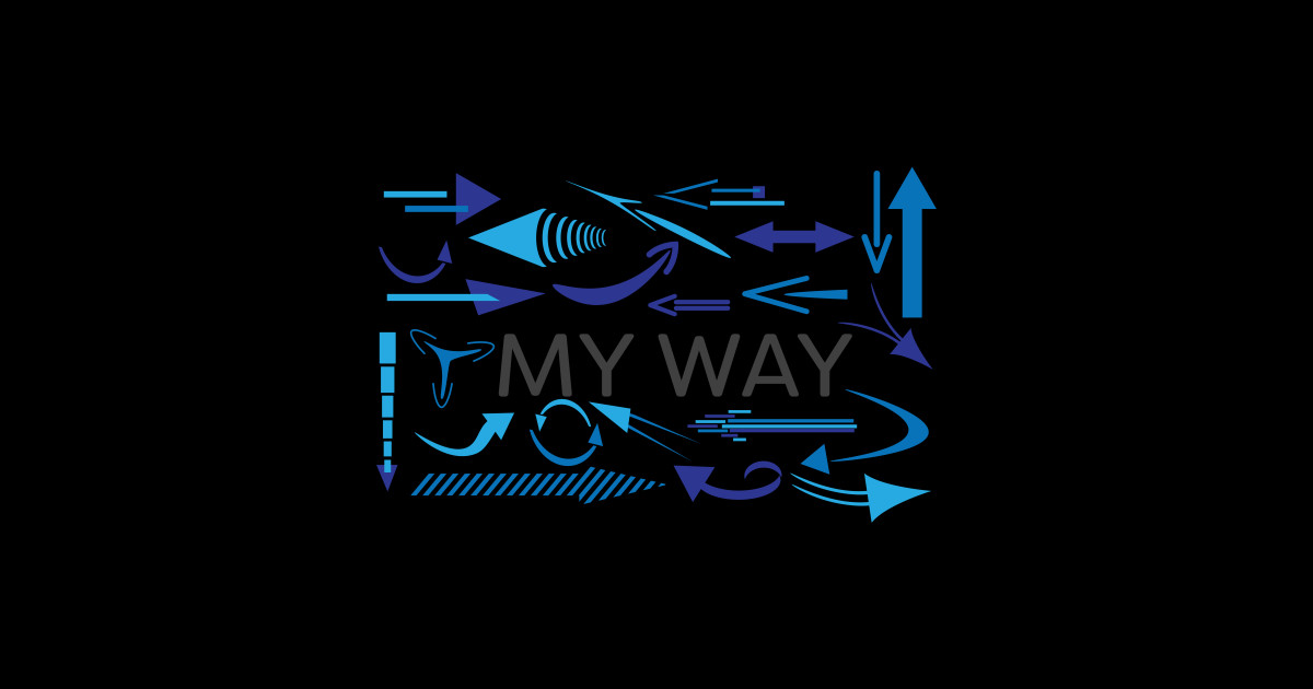My way- Blue Arrows - Arrow - Sticker | TeePublic