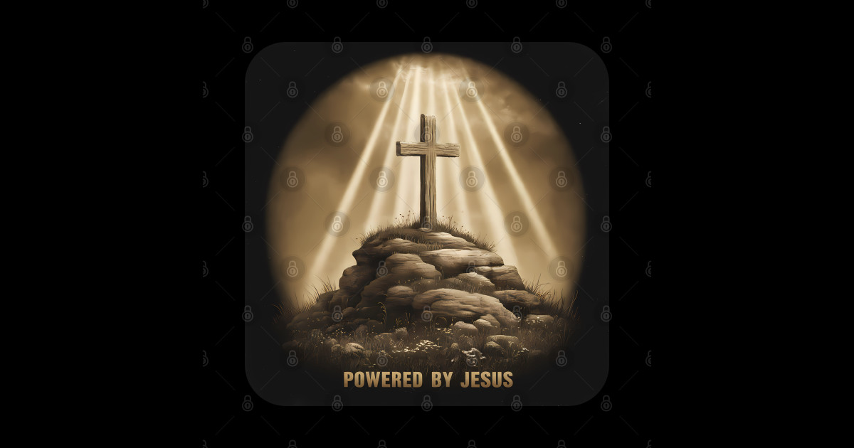 Powered by Jesus - Powered By Jesus - Sticker | TeePublic