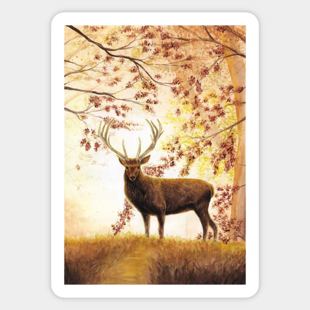 Golden Spiritual Guide - Deer - Sticker | TeePublic