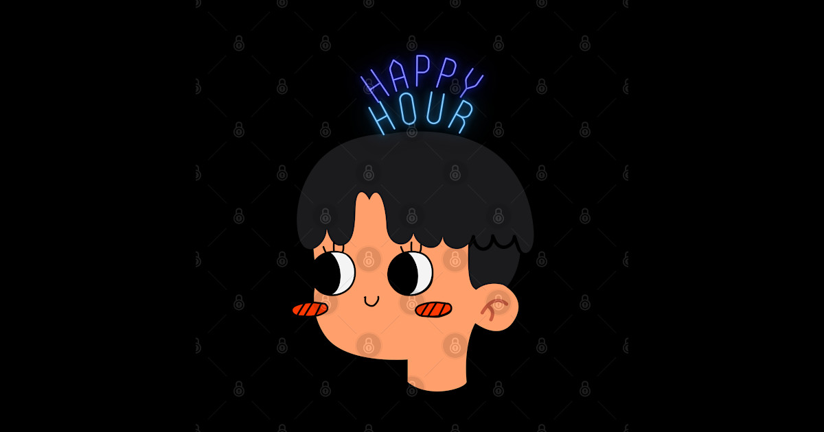 Happy hour - Happy - Sticker | TeePublic