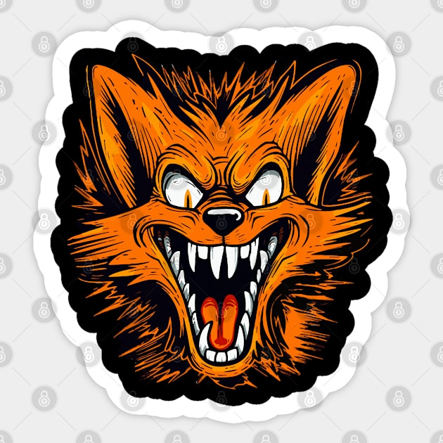 Angry Fox - Fox - Sticker | TeePublic