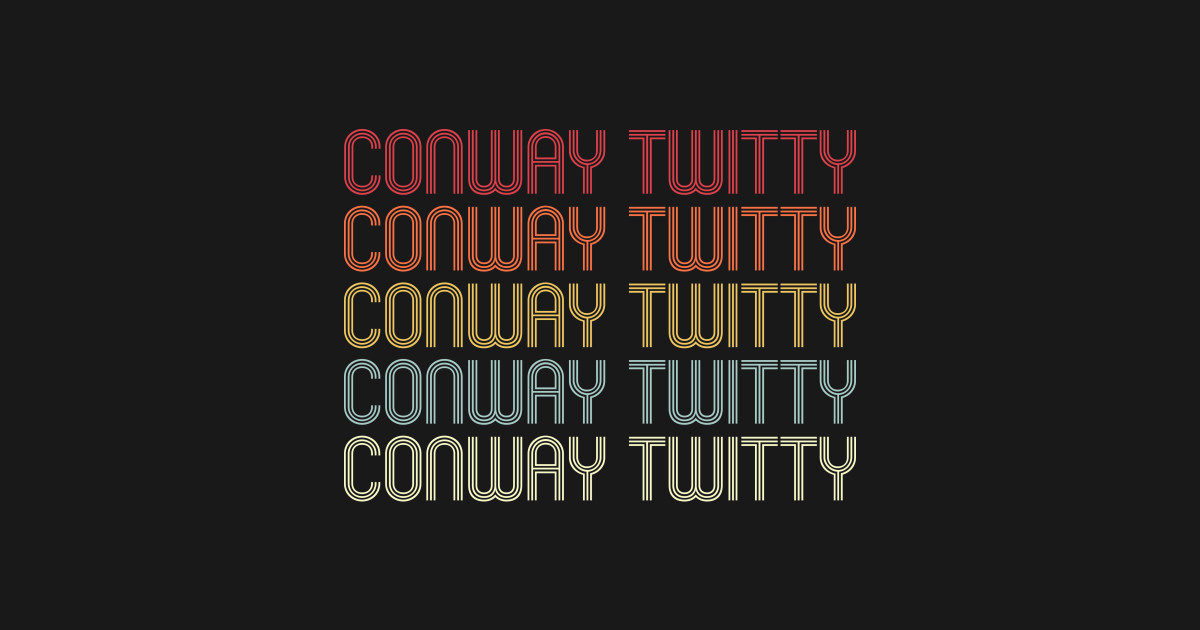 Retro Conway Wordmark Repeat - Vintage Style - Conway Twitty - T-Shirt ...