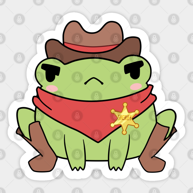 Cute Cowboy Frog - Cute Frog - Sticker | TeePublic