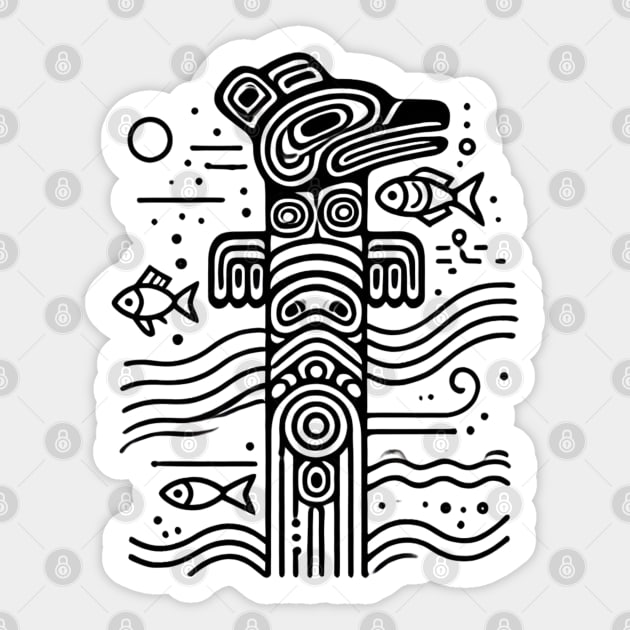 Pacific Northwest Totem – Playful Design with Fish - Totem Art ...