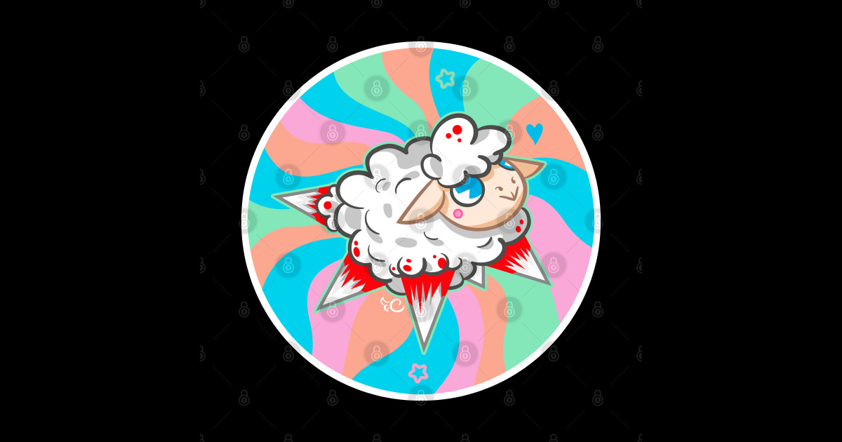 trippy drippy - Cute dark animal sheep - Sheep Funny - Sticker | TeePublic
