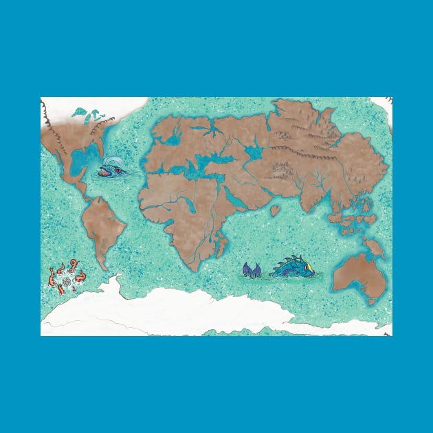 Sea Monsters Map - Sea Monsters - T-Shirt | TeePublic