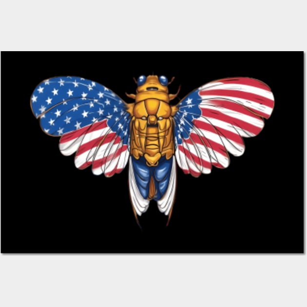 American Flag Cicada 4Th Of July Entomologist Insect Bug - American ...