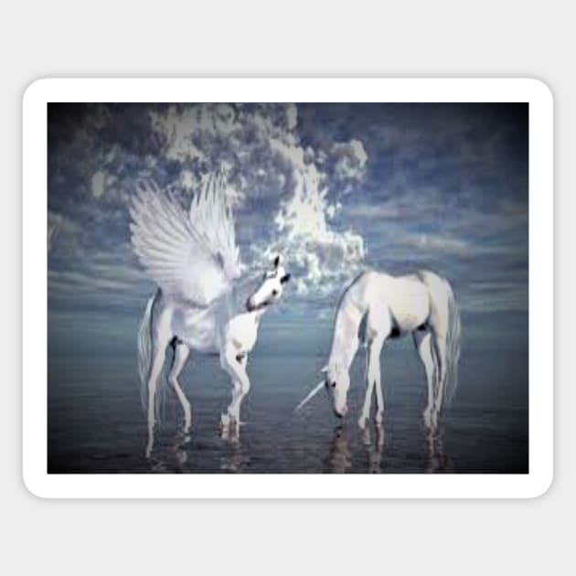 Two unicorn - Two - Sticker | TeePublic
