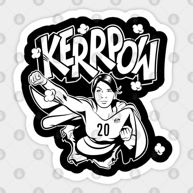 Kerr-POW! White on Black! - Sam Kerr - Sticker | TeePublic