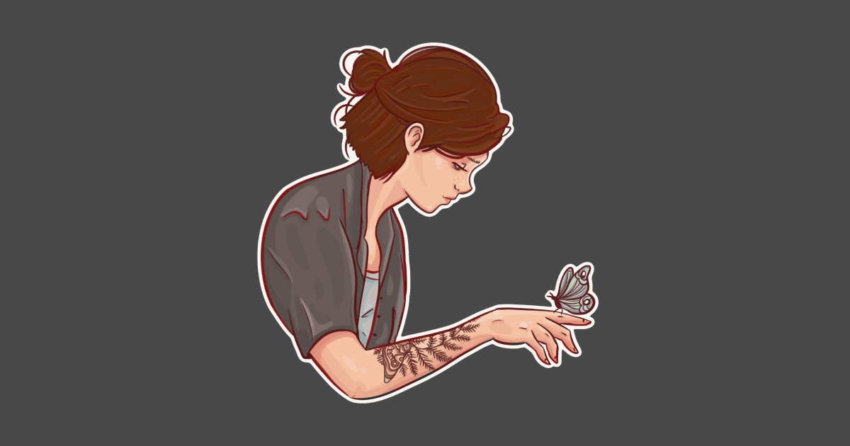 Ellie and a Moth - The Last Of Us - T-Shirt | TeePublic