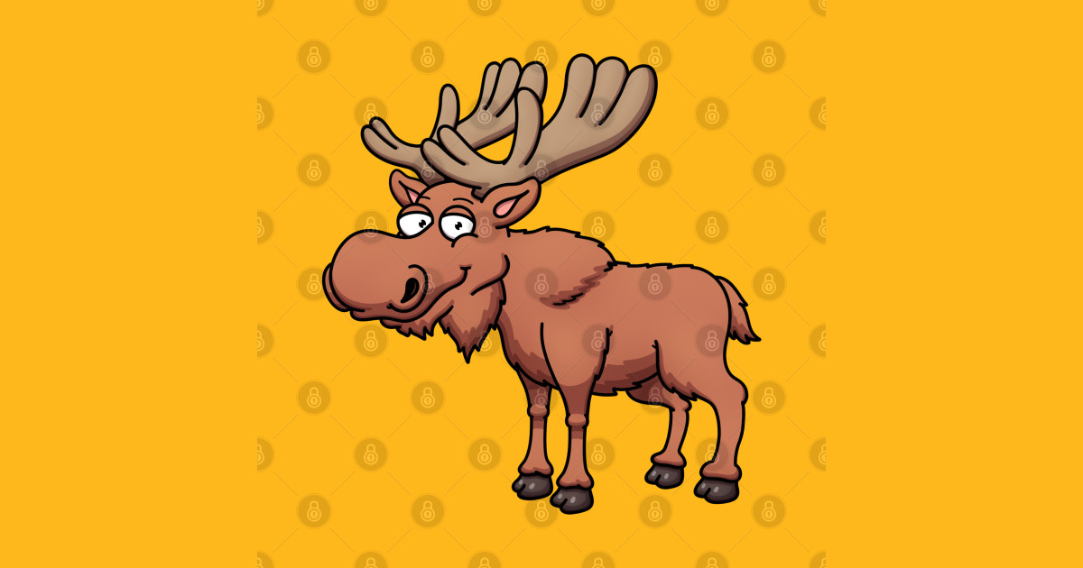 Happy Cartoon Moose - Happy Cartoon Moose - Kids T-Shirt | TeePublic
