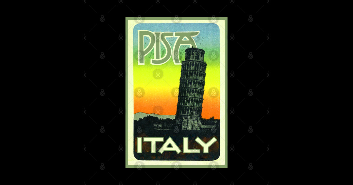 Pisa Italy Leaning Tower Vintage - Pisa - Sticker | TeePublic