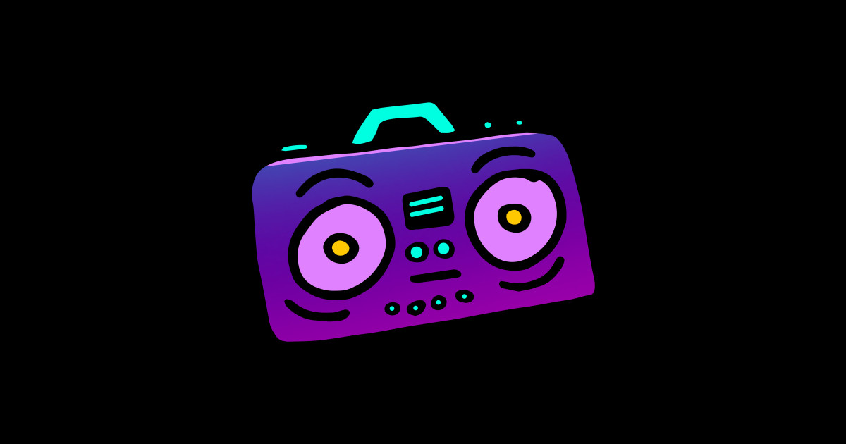 Boombox Doodle Art - Ghetto Blaster - Sticker | TeePublic