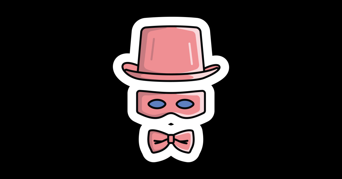 Magician Black Top Hat, Masquerade Mask and Bow Tie Sticker design ...