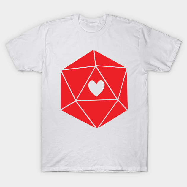 D20 Heart - Dungeons And Dragons - T-Shirt | TeePublic