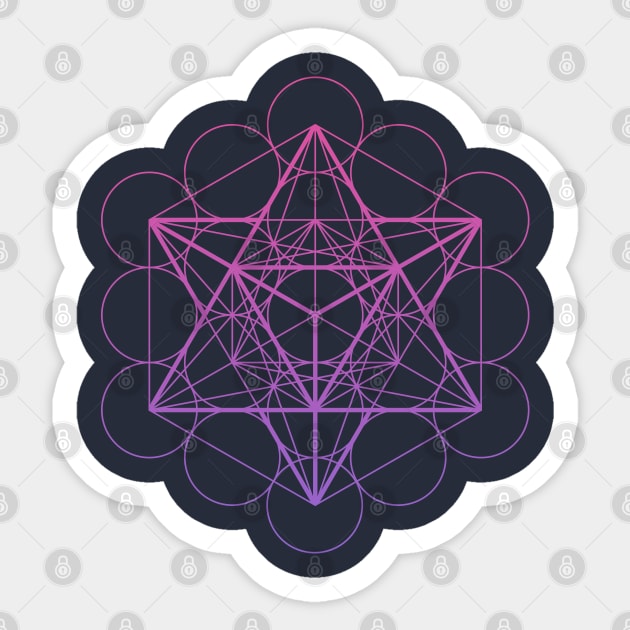 Metatron's Cube Merkaba Sacred Geometry - Metatrons Cube - Sticker ...