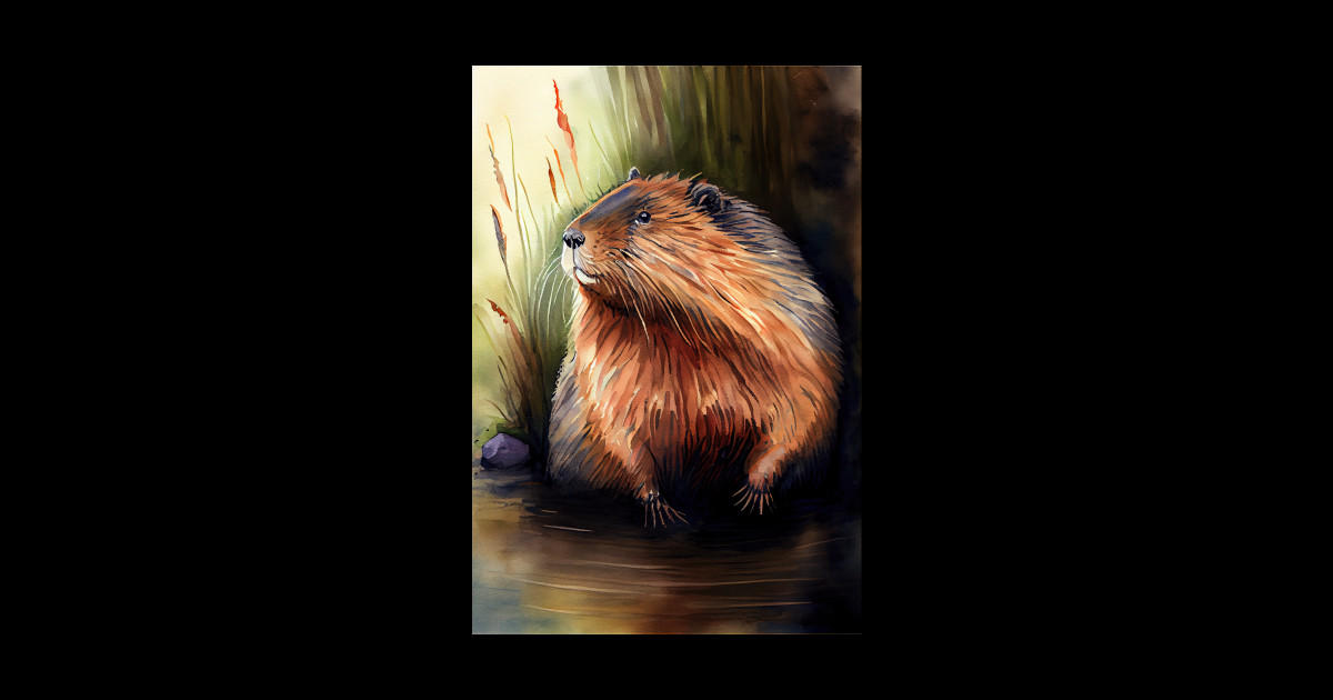 Muskrat - Watercolor Paint - Muskrat - Sticker | TeePublic