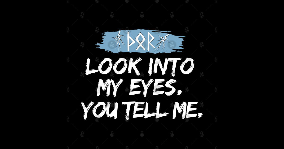 Look into my eyes. You can tell me - God Of War - Sticker | TeePublic
