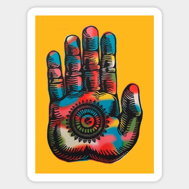 Hand of Buddha - Hand - Sticker | TeePublic