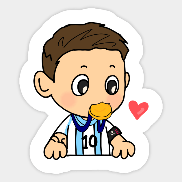 Messi cute doodle - Messi - Sticker | TeePublic