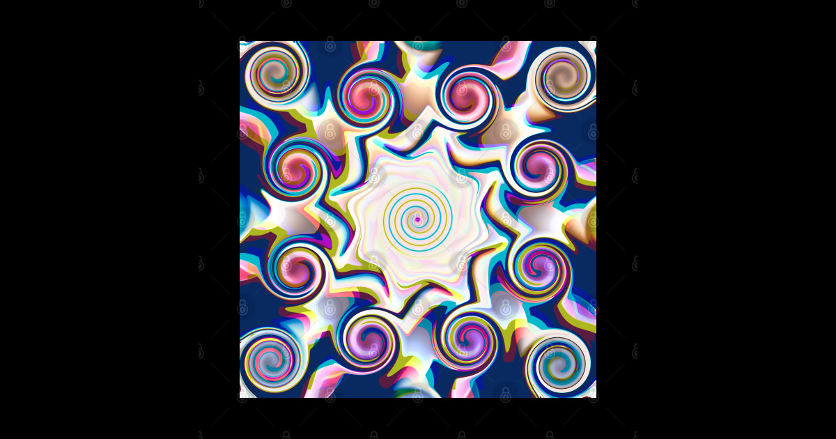 swirly trippy colprful design - Psychedelic Art - Sticker | TeePublic