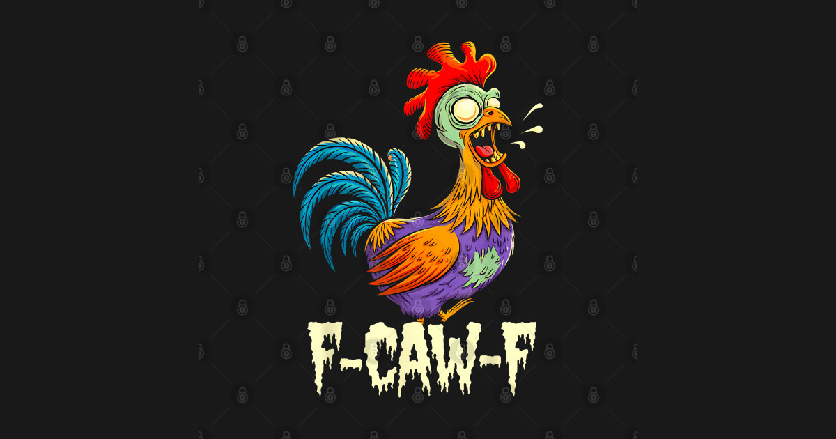 Spooky Rooster F-Caw-F Chicken Creepy Halloween Farmyard - Spooky ...
