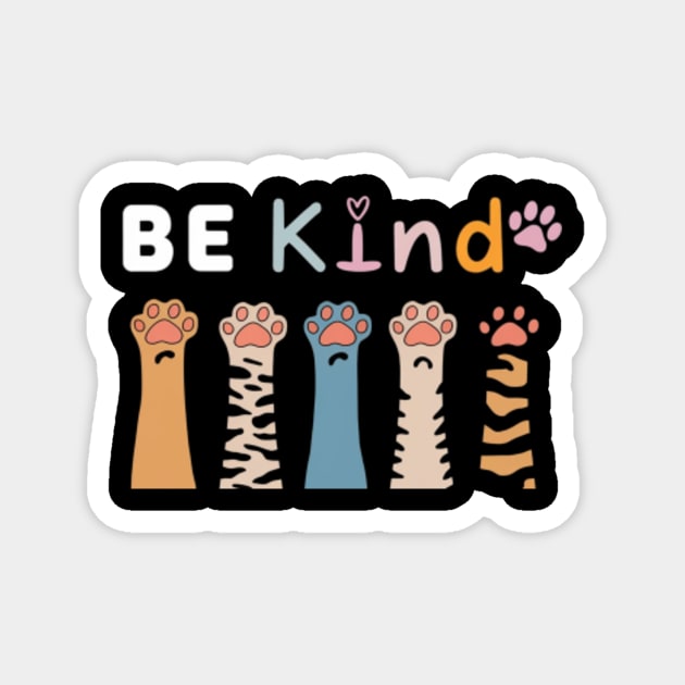 Be Kind ASL Sign Language with Cat Paws - Be Kind Kids - Magnet | TeePublic