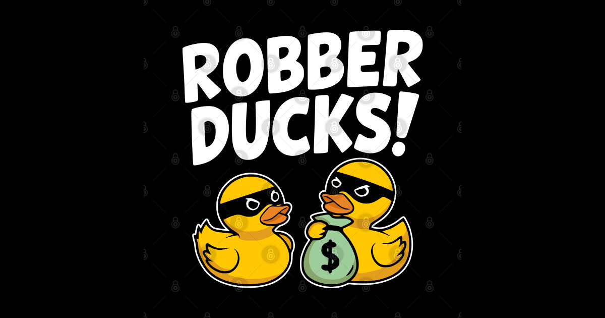 Robber Ducks! Cute Rubber Duck Thief Pun - Rubber Ducky - Sticker ...