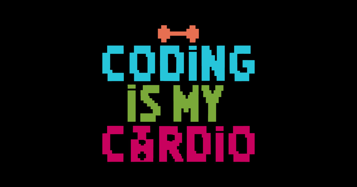 Coding Is My Cardio | 8-Bit Retro Coder - Software Developer - Sticker ...