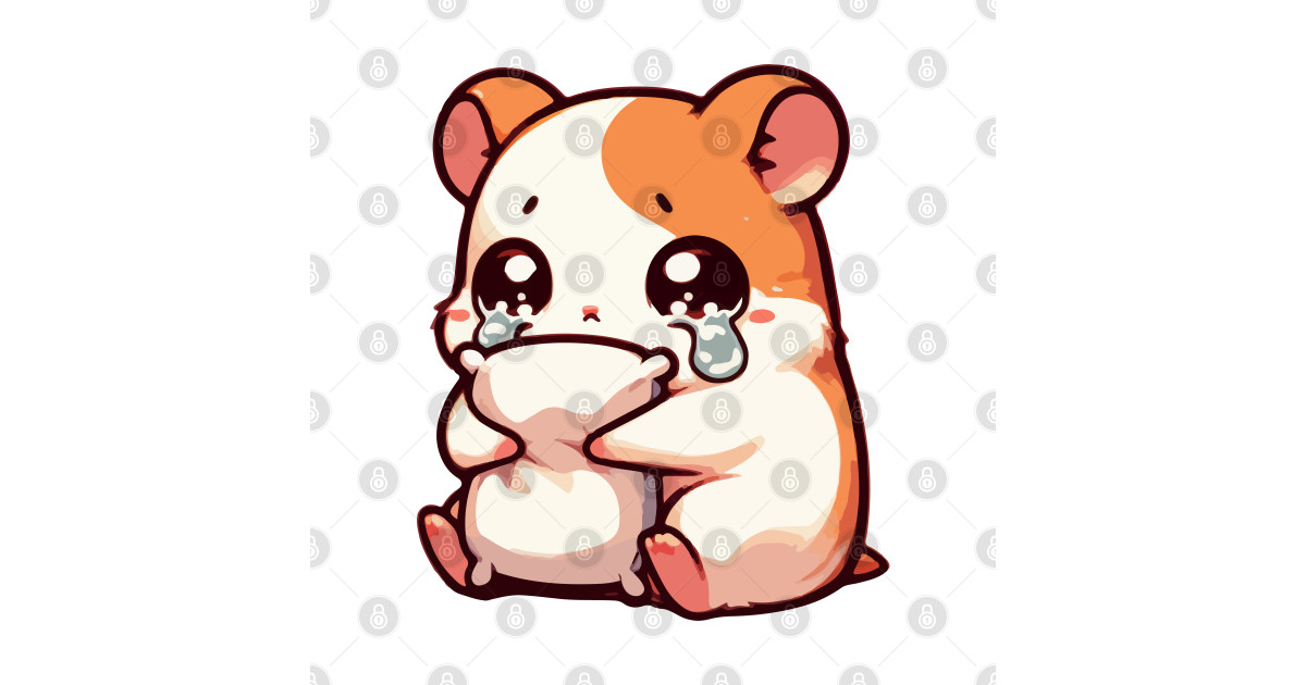 Kawaii Crying Sad Hamster - Sad Hamster - T-Shirt | TeePublic