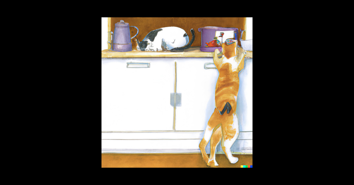 Cat Design- Stealing food from counter - Funny Cats Design - Sticker ...