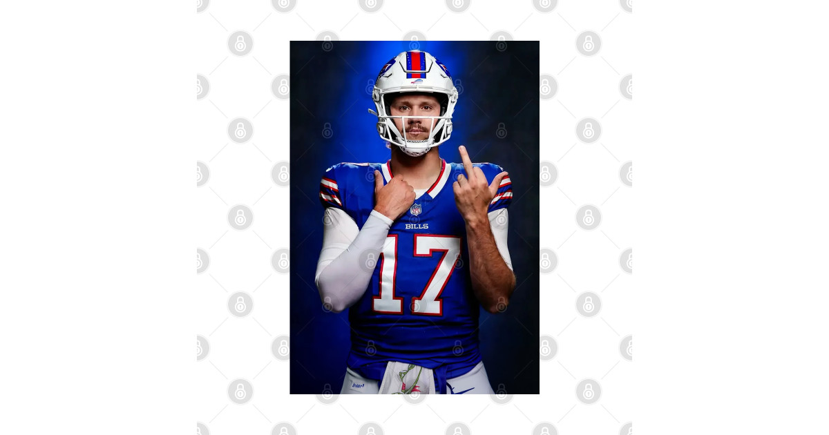 Middle Finger Josh Allen Pose - Josh Allen - T-Shirt | TeePublic